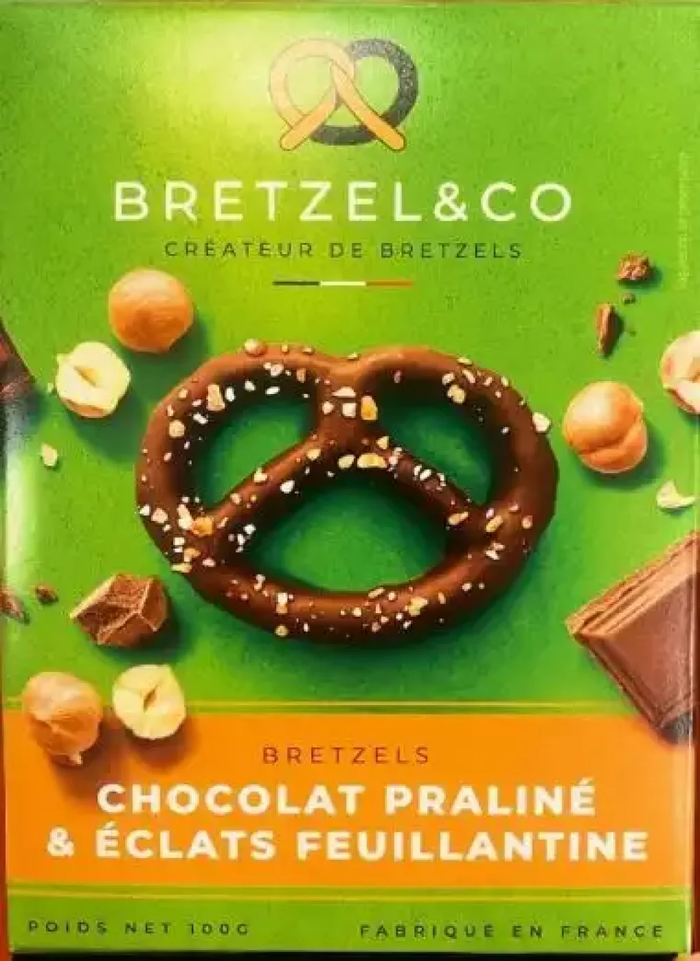 Bretzel Chocolat Praliné & Feuillantine - Délice Made in France Bretzel&Co